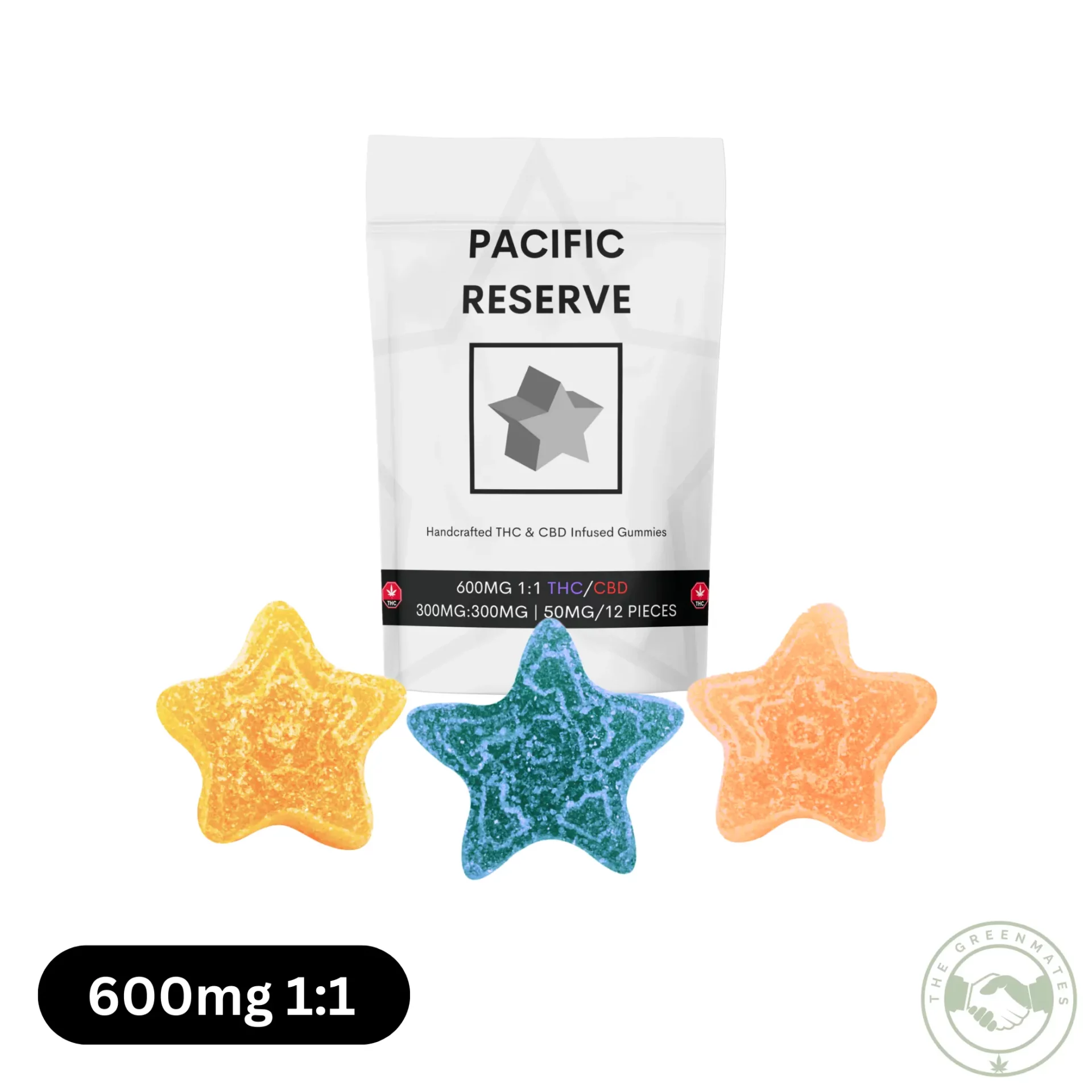600mg Sour Gummies 1:1 CBD/THC - Pacific Reserve - Surrey Weed Delivery